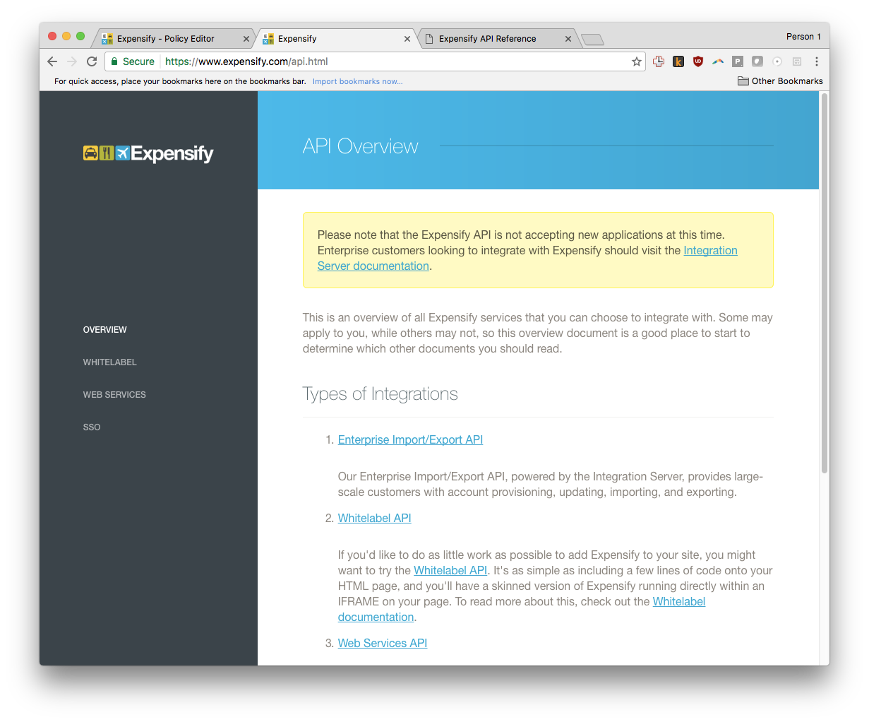 Expensify Integrations - Enterprise Ready Feature Breakdown Expensify Integrations - Enterprise Ready Feature Breakdown