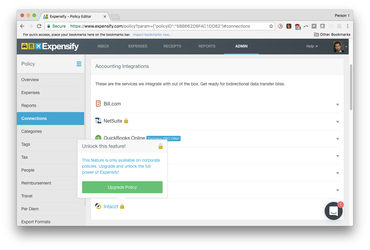 Expensify Integrations - Enterprise Ready Feature Breakdown Expensify Integrations - Enterprise Ready Feature Breakdown